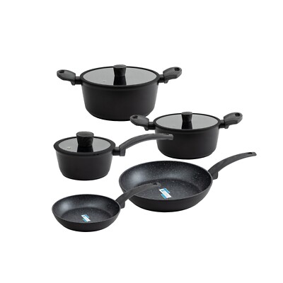 Marble Stone Non-stick Cookware Set, Frypan, Saucepan, Casserole ...