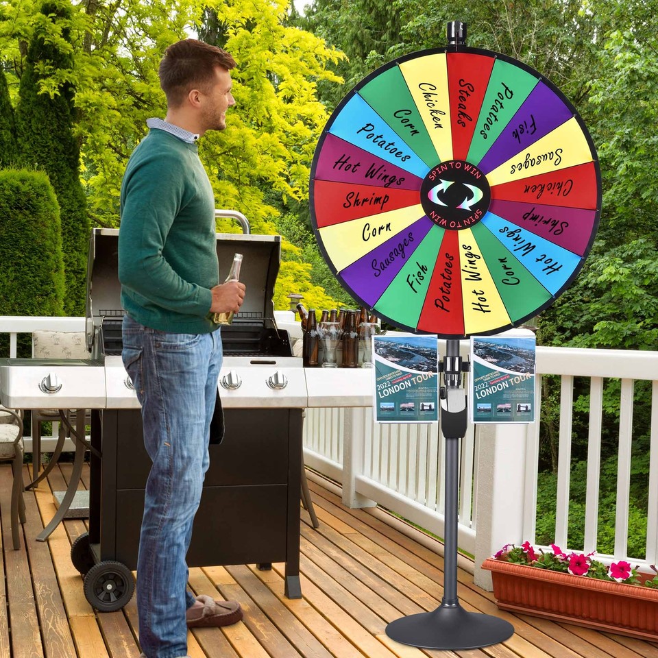 WinSpin 36" Prize Wheel Tabletop Floor Stand Spinning Game w/ Brochure ...