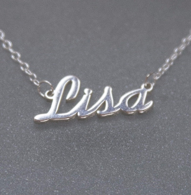 Lisa Name Necklace Pendant Customized 925 Sterling Silver 16" Italian ...
