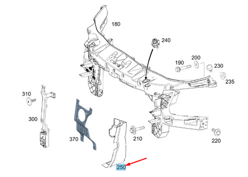 NEW MB SPRINTER W907 FRONT END PANEL LEFT MOUNTING CONSOLE A9078802400 ...