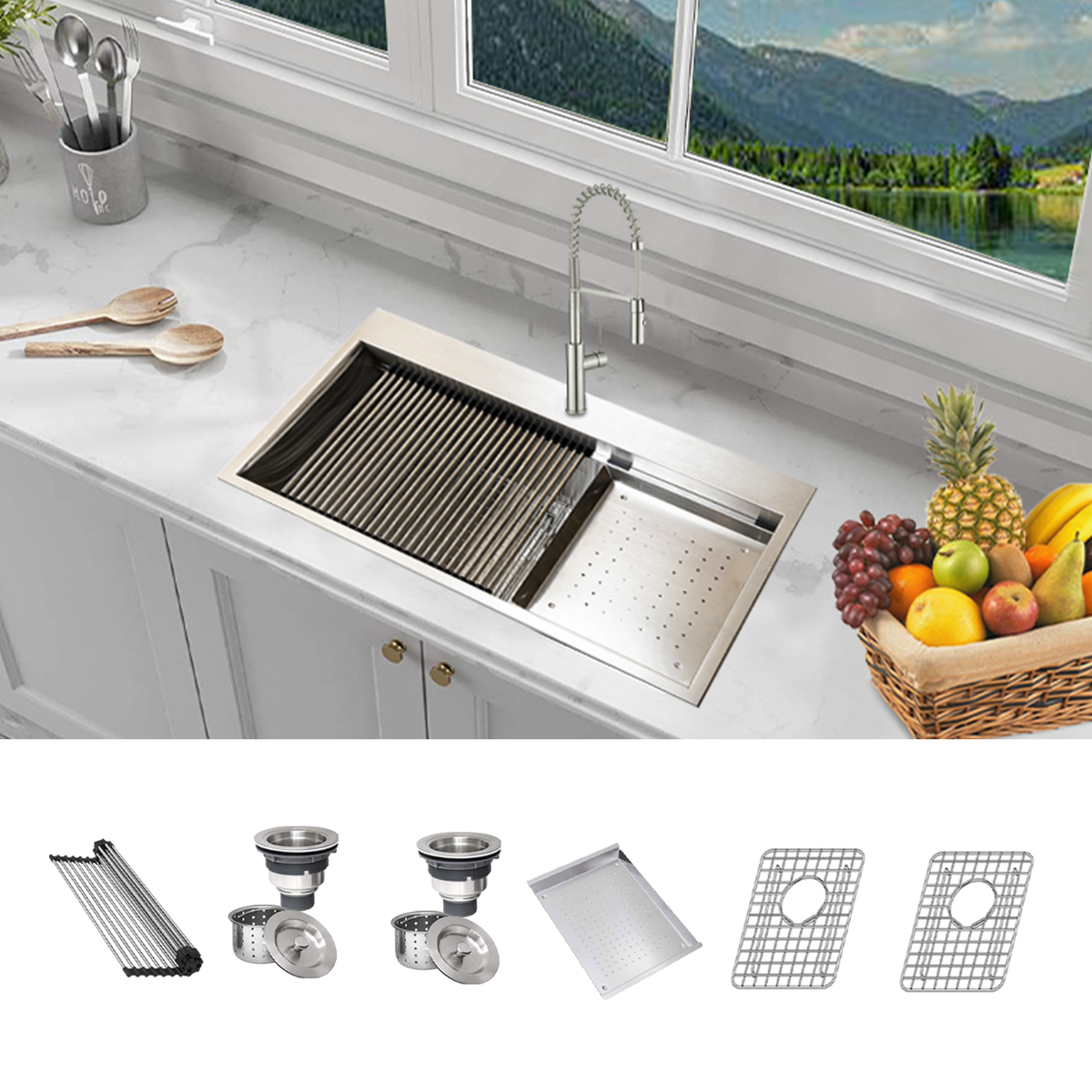Largest Double Kitchen Sink Ruvati 31 Inch Undermount 50/50 Double