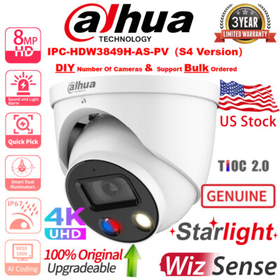 Dahua Original 4K Wizsense two way audio IP Camera IPC-HDW3849H-AS-PV ...