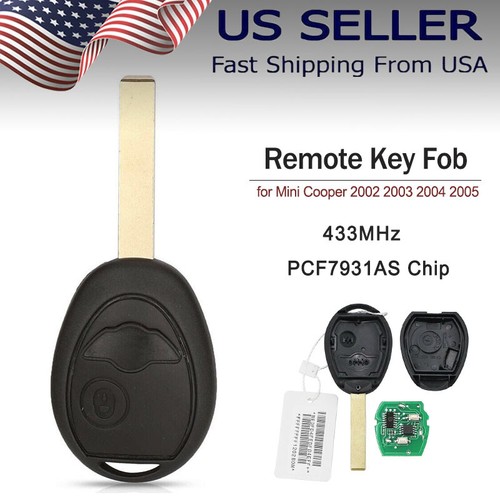 for Mini Cooper 2002 2003 2004 2005 Remote Key Fob 433MHz PCF7931AS ...