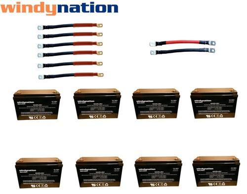 AGM Deep Cycle Battery Bank 12V 24V 48V Off Grid Solar Wind 100AH to ...