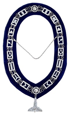 Masonic Master Masons Blue Lodge Silver Collar Chain + Senior Warden ...