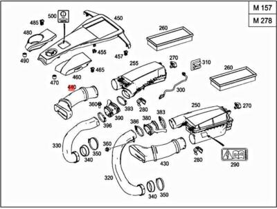 Genuine MERCEDES C292 W166 X166 GL-CLASS X166 Air intake hose ...