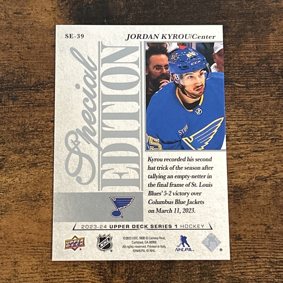 Jordan Kyrou 2023-24 Upper Deck Special Edition Insert Card #SE-39 | eBay