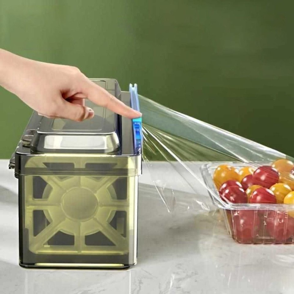 Plastic Cling Film Cutter Box Refillable Cling Film Organizer Wax Paper ...