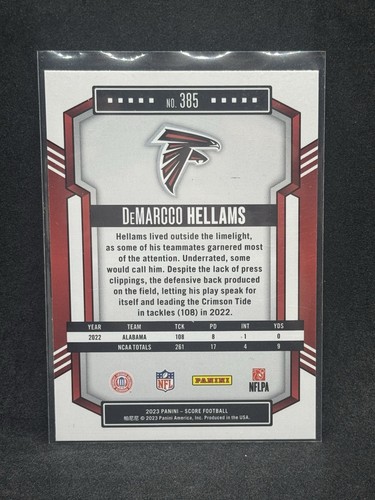 2023 Panini Score DeMarcco Hellams Red #385 Falcons | eBay
