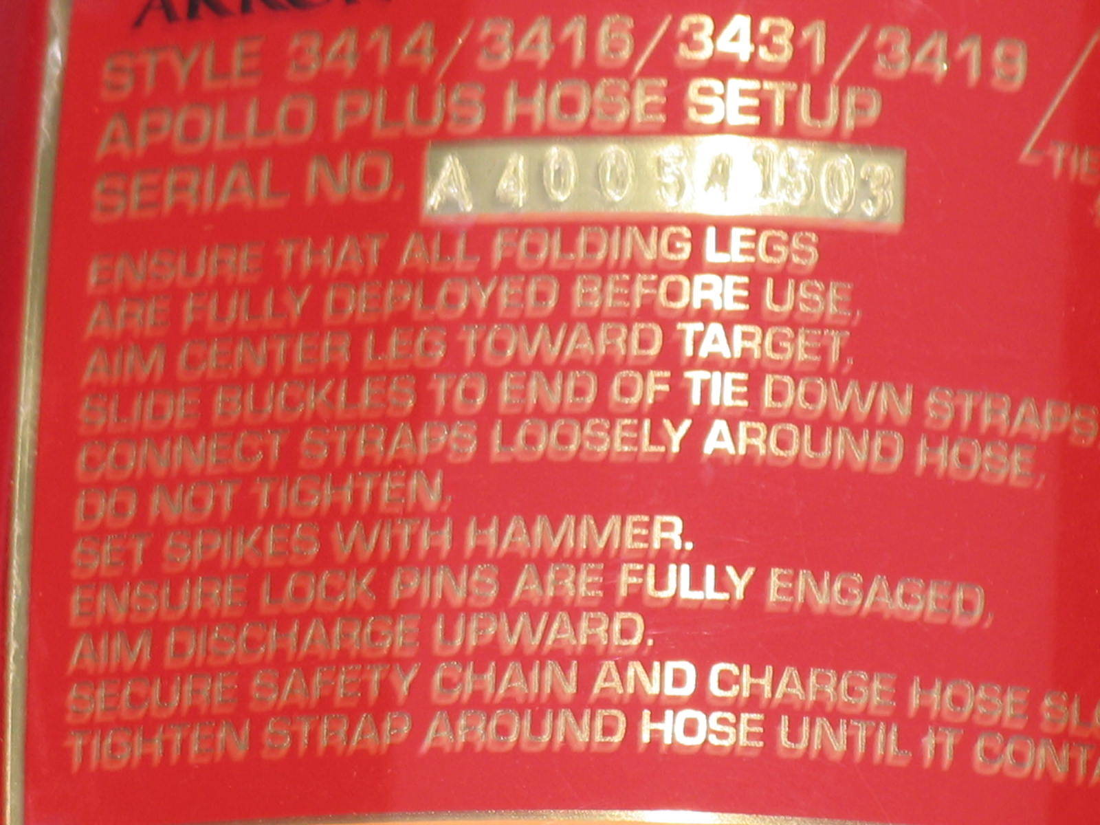 AKRON APOLLO PLUS HOSE SETUP FIRE HOSE BASE GUN MODEL 3414/3416/3431 ...