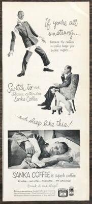 1947 Sanka Coffee Print Ad If You're Unstrung Because Caffeine Keeps ...