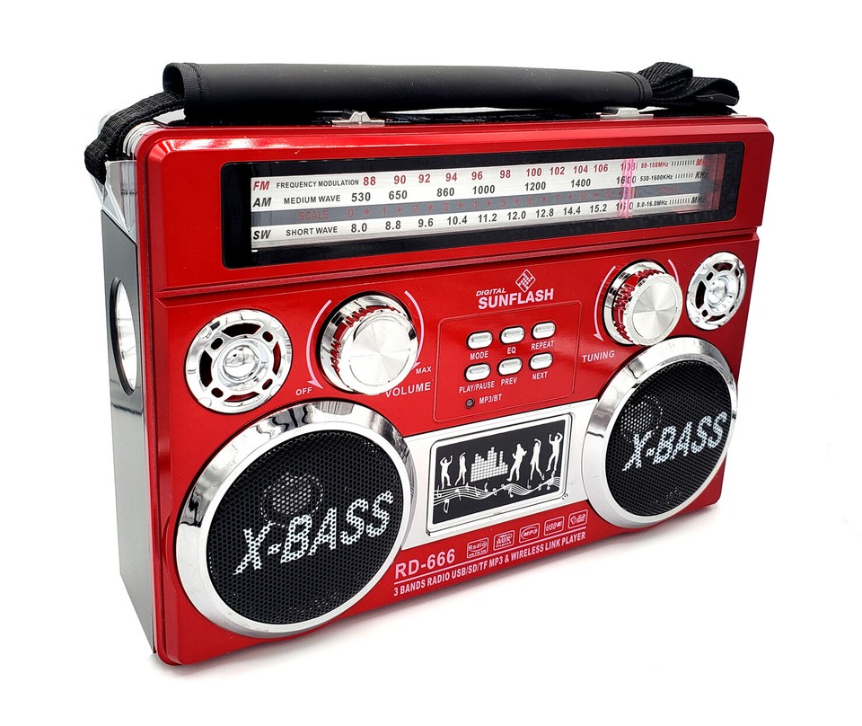 New RD-666 Retro AM/FM/SW 3-Band Portable Radio w/ Bluetooth Boombox ...