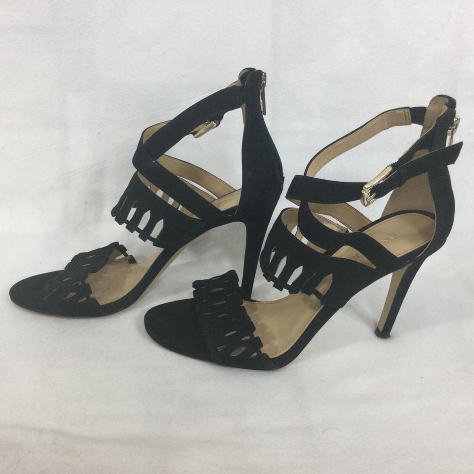 IVANKA TRUMP Drita Laser Cut Black Suede Stiletto Heels - Size 8.5M ...