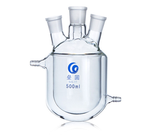 New 500ml 4-Necks Glass Jacketed Flask Reactor Vessel Double Layer 24 ...