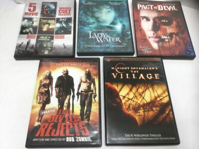 Lot Of 5 Horror Movies DVD - Cult Classics, Pact With The Devil, Etc ...