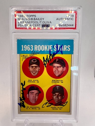 1963 TOPPS #228 TONY OLIVA BAILEY ALVIS KRANEPOOL HOF ROOKIE PSA only 1 ...