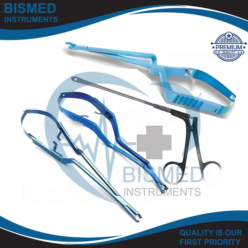 Neurosurgery Aneurysm Clip Forceps Brain Use Set of 4 Pcs | eBay