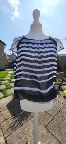 George Sheer Lightweight Strip Size 12 Top/blouse/shirt. | eBay UK