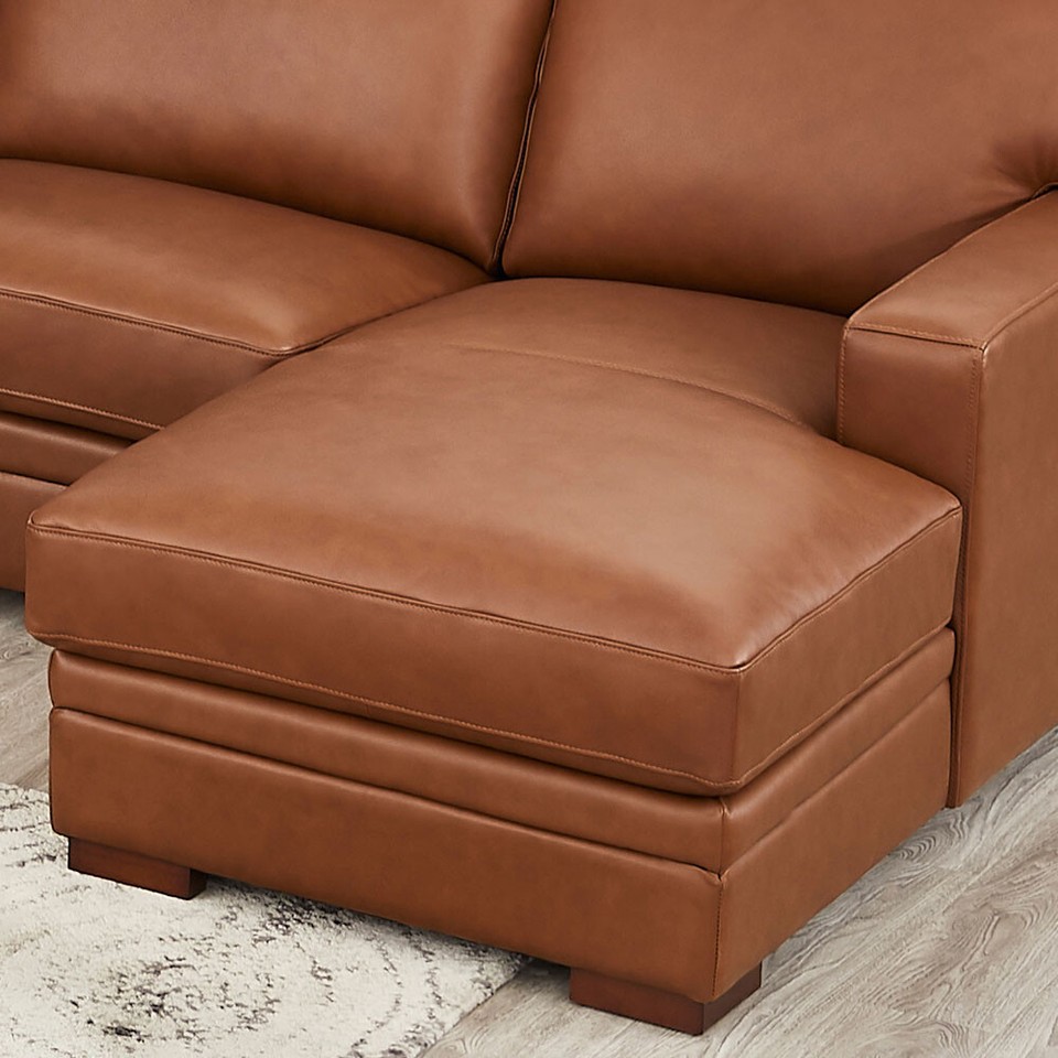 Hydeline Dillon Top Grain Leather Sectional Sofa with Right Chaise | eBay