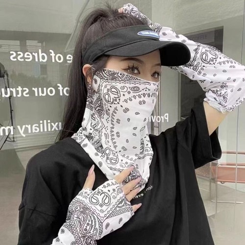 Thin Sleeves Face Cover Mask Anti-UV Mask Sleeves Set Women's | eBay