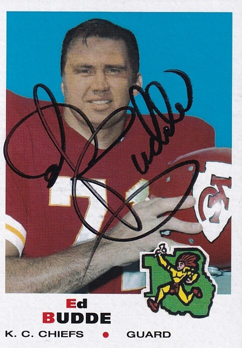 Ed Budde 1969 Super Bowl Champ Kansas City Chiefs SIGNED CARD ...