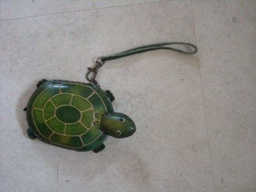 Hand Made Embossed Leather Green Turtle Coin Purse | eBay
