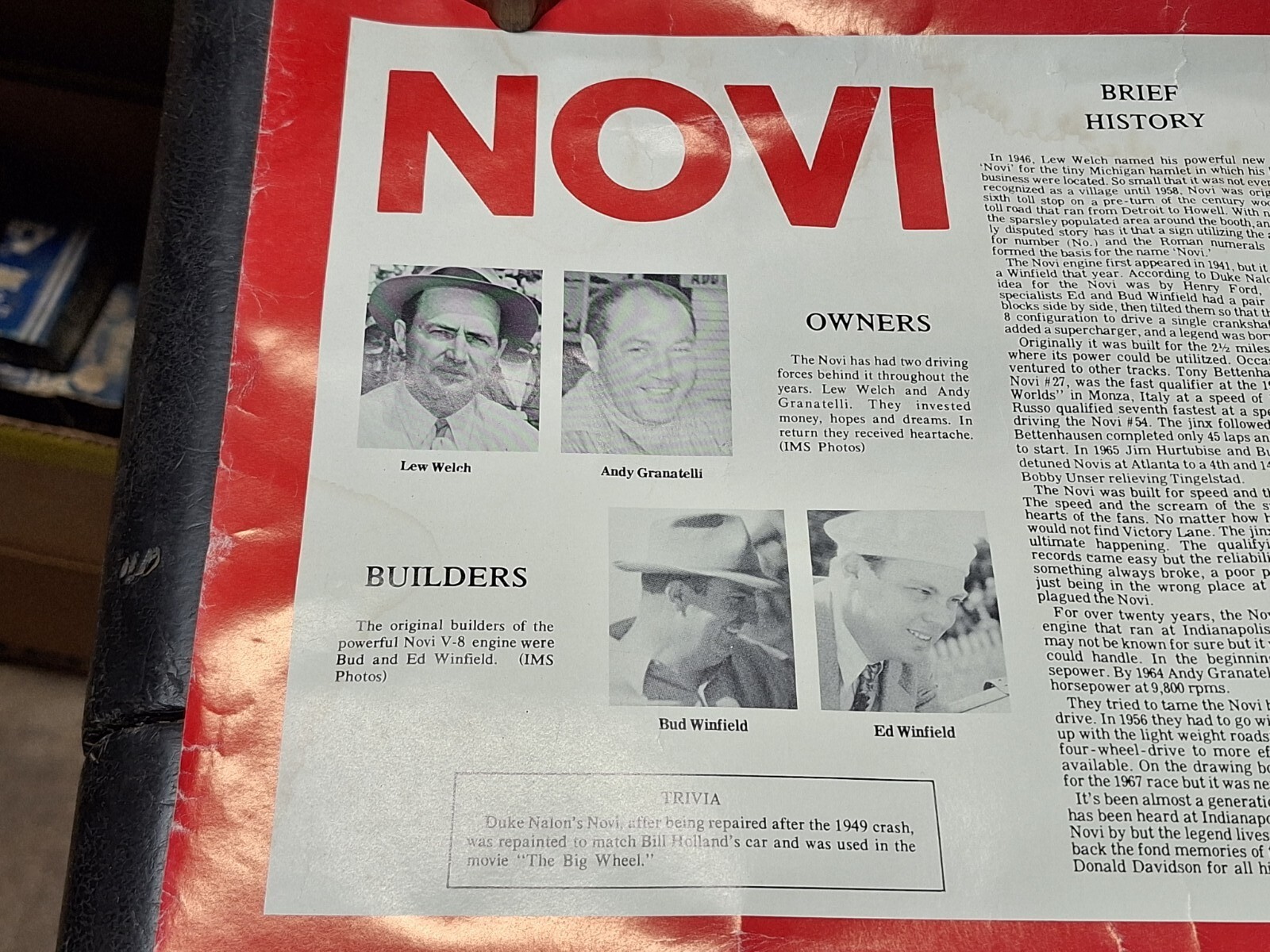 VINTAGE RARE NOVI INDIANAPOLIS MOTOR SPEEDWAY INDY 500 RACE POSTER | eBay