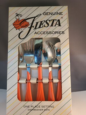Fiestaware Accessories 5 Piece Place Setting Flatware Persimmon ...