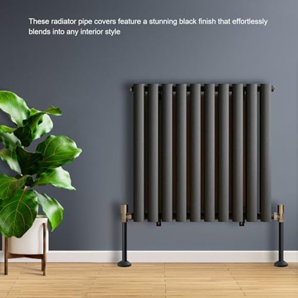 4pcs Flexible Radiator Pipe Covers for Home Improvement Projects Black ...