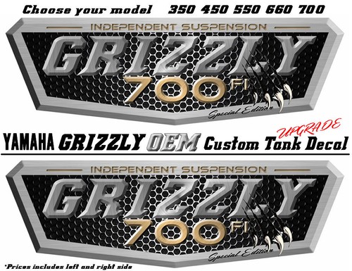 Yamaha Grizzly OEM ATV Tank Decal Graphic Sticker Kit 350 450 550 660 ...