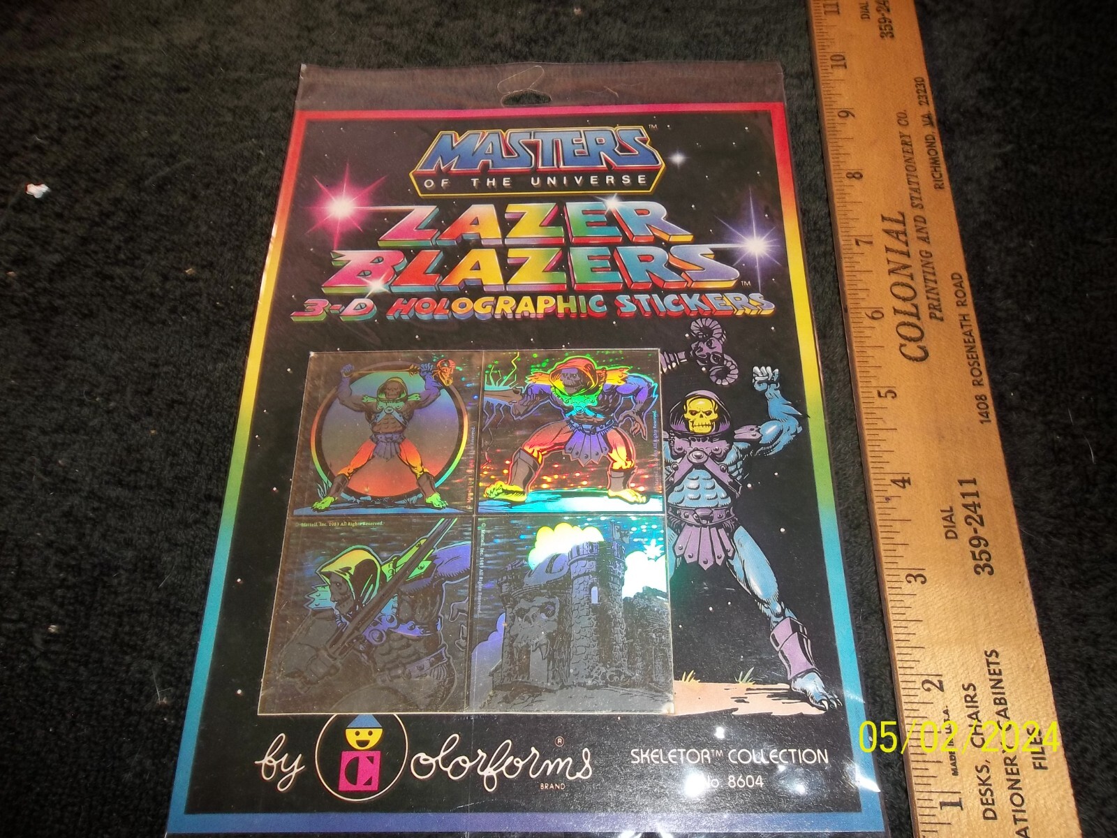 VTG Mattel Colorforms MOTU Lazer Blazers 3-D Holographic Stickers ...
