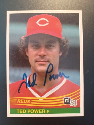 TED POWER 1984 Donruss # 447 autographed signed baseball card REDS 84 ...
