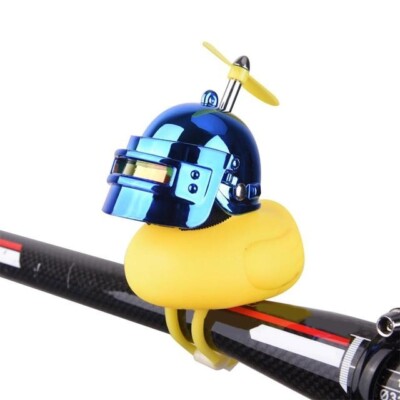 LED Bicycle Bell Small Yellow Duck With Helmet Light Rubber Duck Toy ...