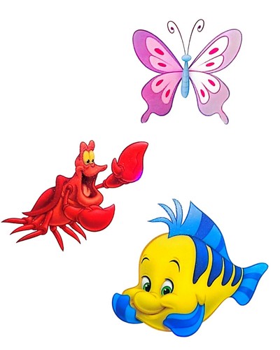 3 Piece Disney Princesses SEBASTIAN FLOUNDER Water Resistant Iridescent ...