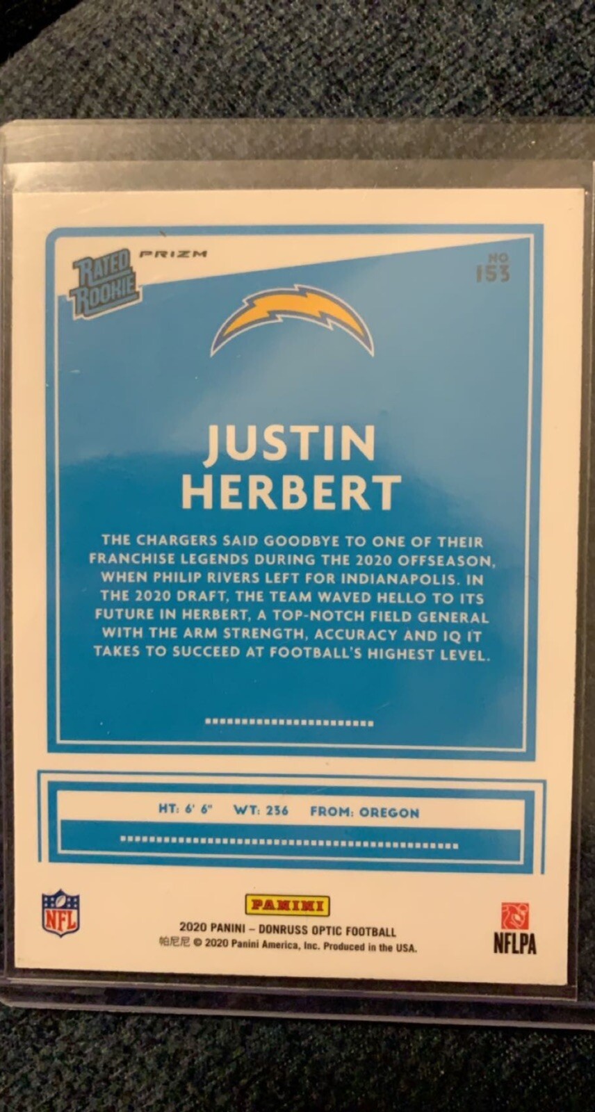 2020 Panini Donruss Optic - Rated Rookies Justin Herbert #153 Pink ...