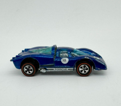 Vintage Hot Wheels Redline Porsche 917 1969 Mattel Blue Hong Kong 60s ...