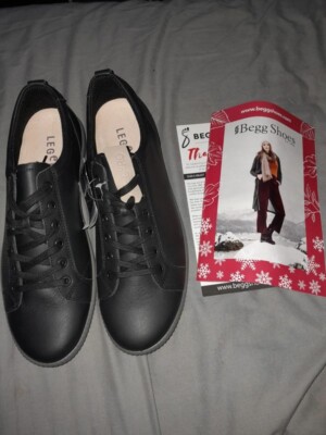 Legero Black Leather trainer shoes size 8 BNWB RRP £80 | eBay