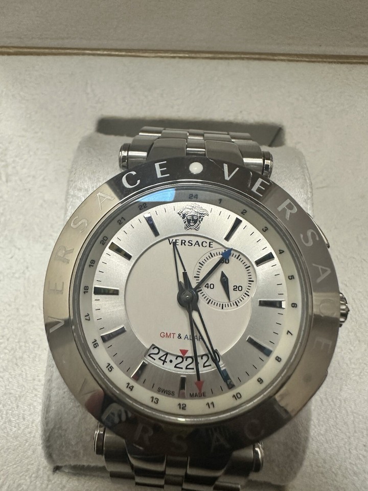 versace watch men silver (White Dial) (Lightly Used) (FINAL SALE) | eBay