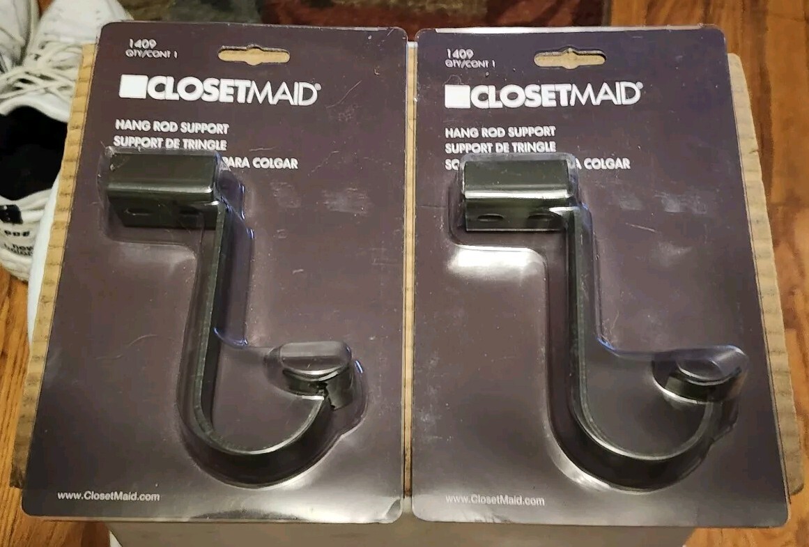 ClosetMaid 1409 Premium Wood Shelving Hang Rod Support Hook, 3.9H X 1 ...