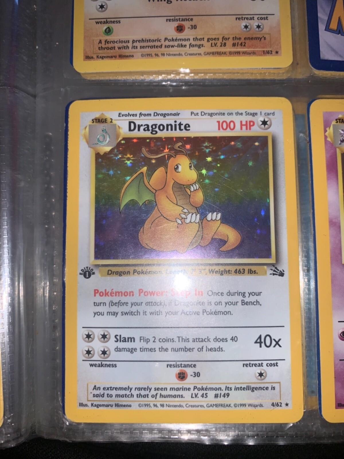 Pokémon TCG Dragonite Fossil 4 Holo 1st Edition Holo Rare | eBay