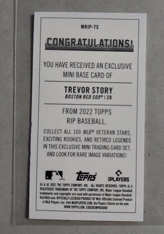 2022 Topps RIP Trevor Story Riptide SP Mini /30 MRIP-TS Boston Red Sox ...
