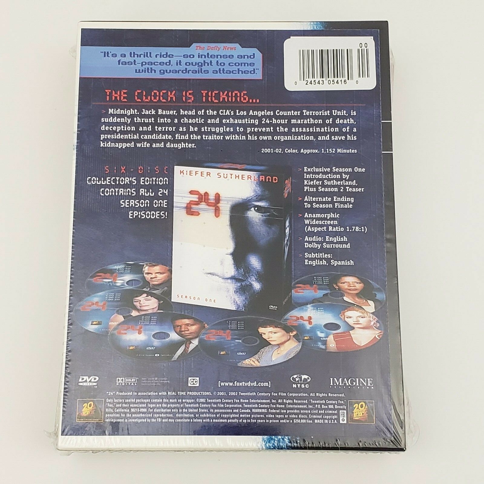 24 - Season 1 - DVD Set - TV Series - Kiefer Sutherland - New ...