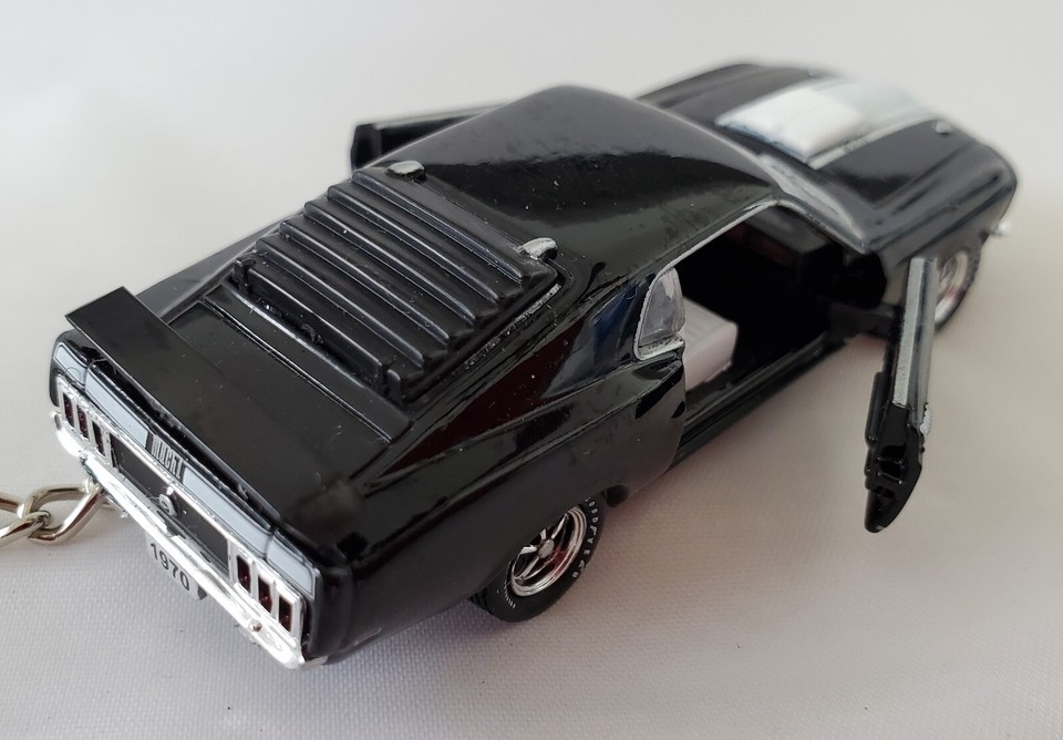 Keychain 1970 Ford Mustang Mach 1 351 Black White Pony '70 Rare Key ...