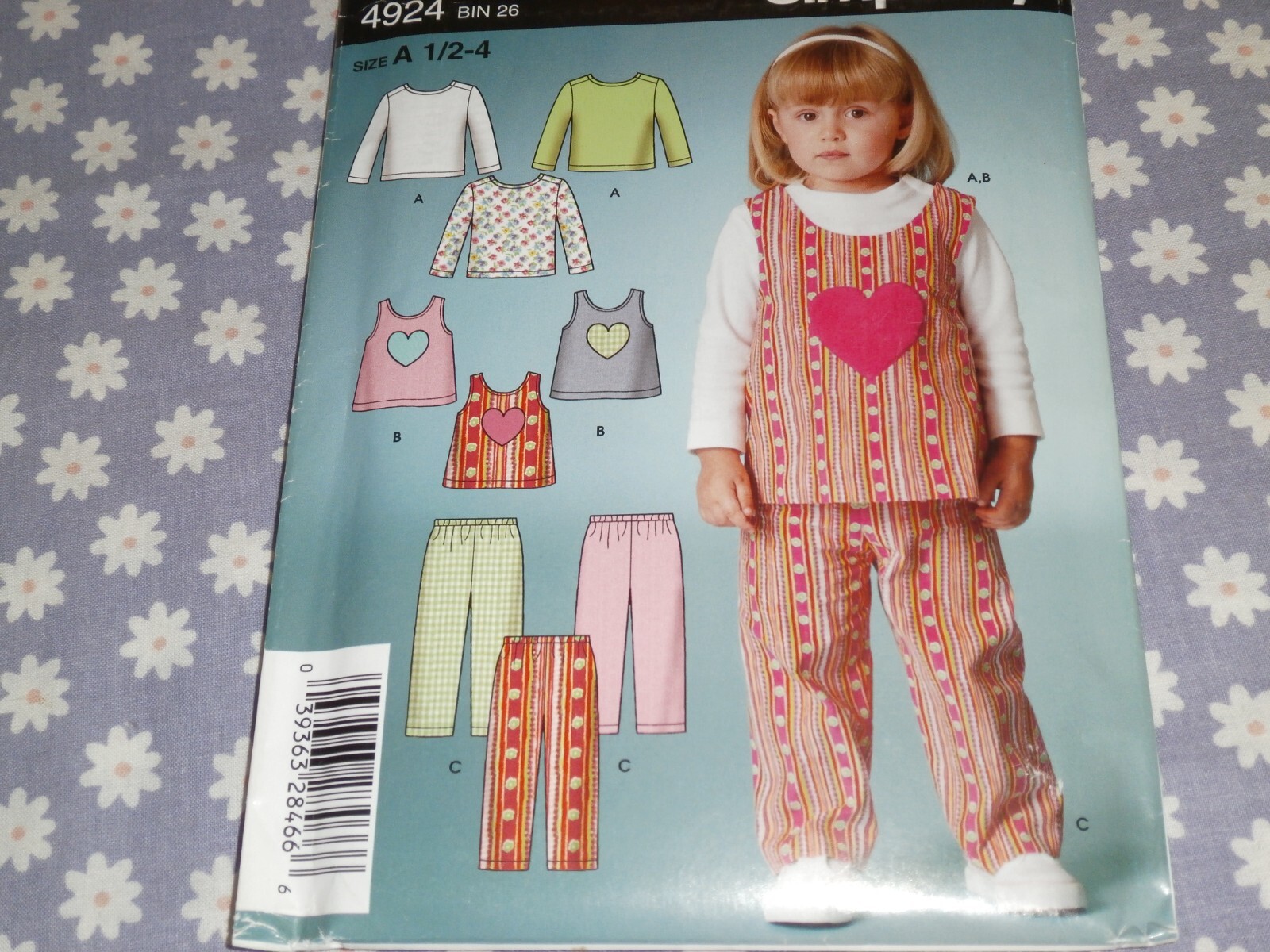 SIMPLICITY 4924 IT'S SO EASY TODDLERS TOP PANTS & KNIT TOP PATTERN ...