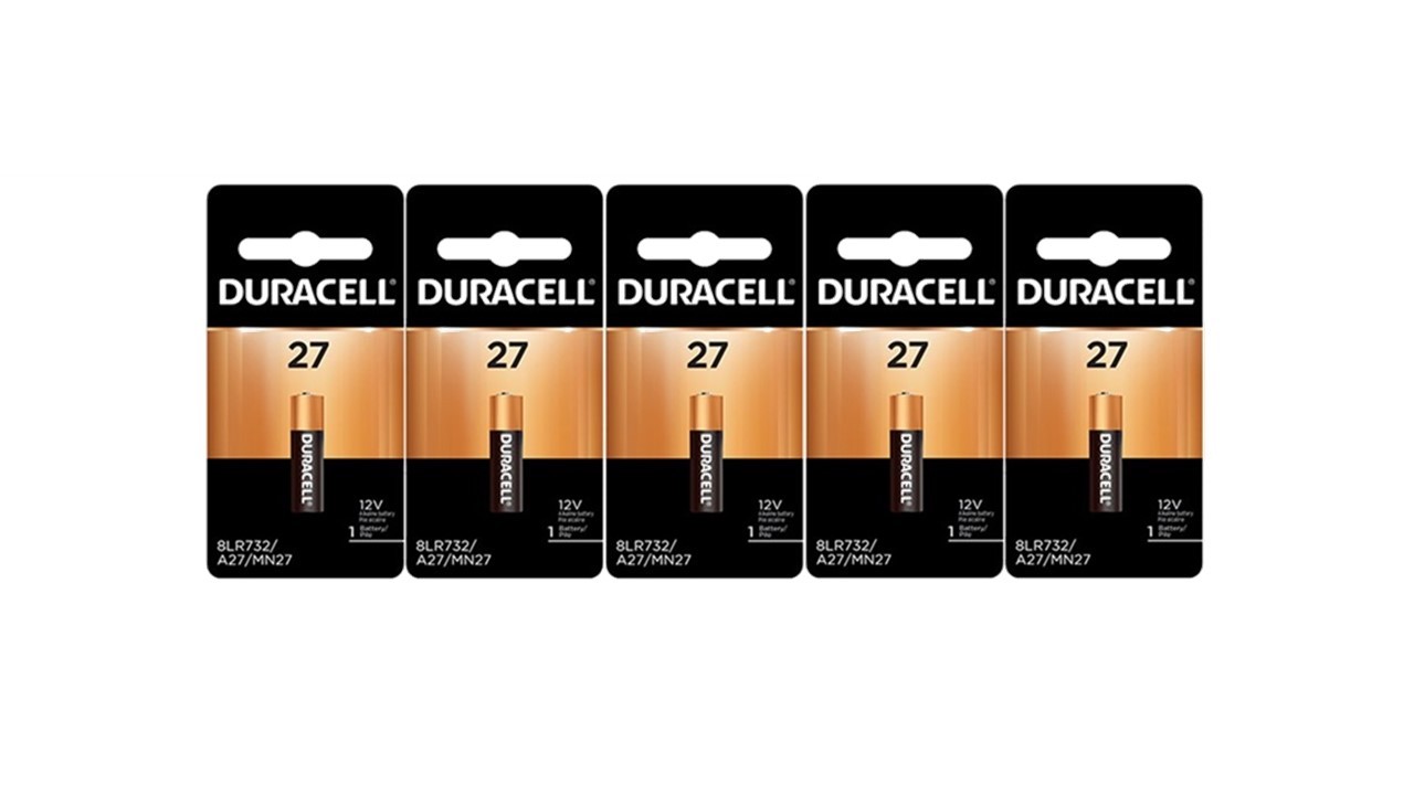 5 x 27 Duracell 12V Alkaline Batteries (A27, MN27, GP27A, 8LR732, 27A ...