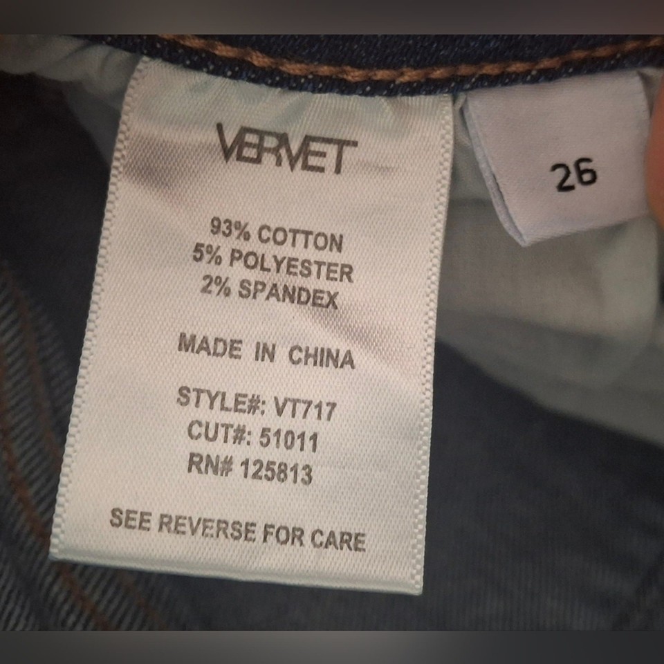 Vervet By Flying Monkey High Rise Classic Blue Denim Skinny Jeans Sz 26 ...