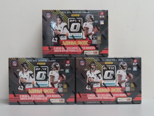 (3) Lot 2024 Panini Donruss Optic NFL Football Factory Sealed Mega Box ...