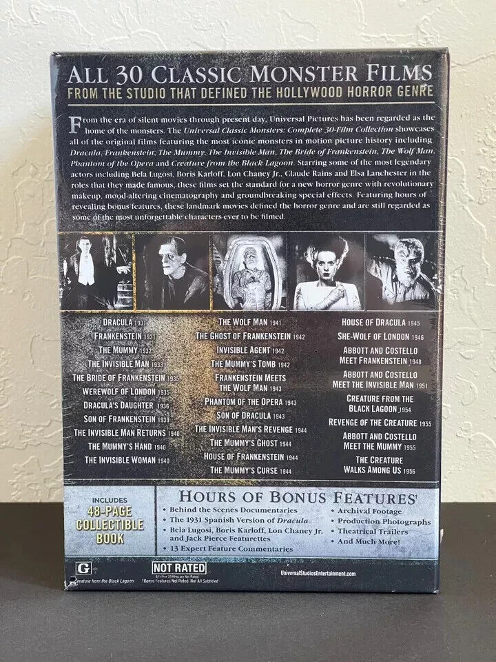 Universal Classic Monsters Complete 30-Film Collection DVD Edgar ...