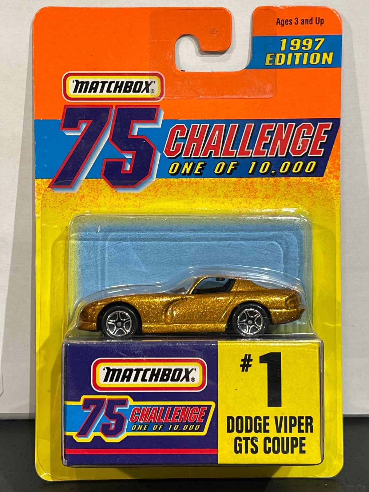 MATCHBOX 75 Challenge 1997 Gold #1 Dodge Viper GTS Coupe 1 of 10,000 ...
