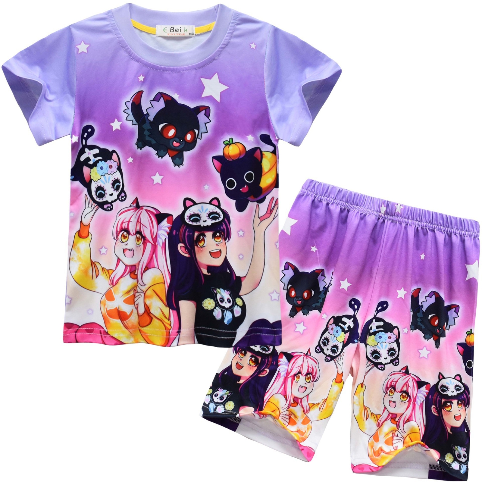 Kids Girls Aphmau Youtube Short Outfits T-shirt + Pants Casual Pajamas ...